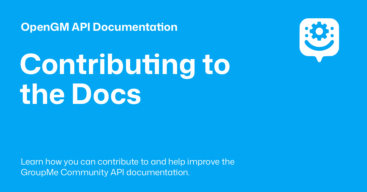 Contributing to the Docs - OpenGM API Documentation